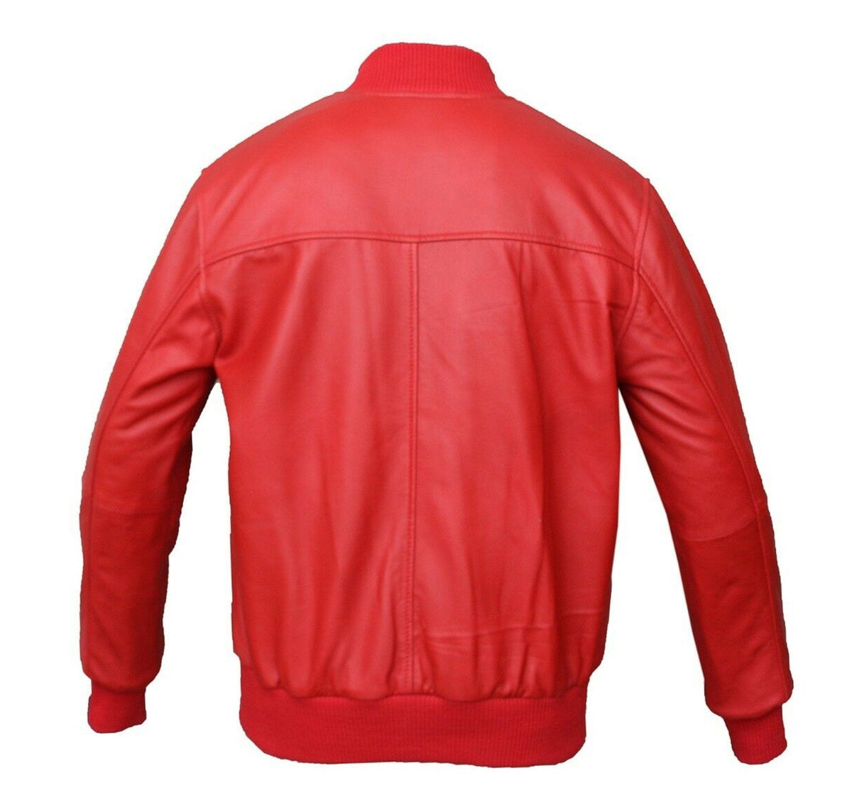 Men's Red Leather Jacket Bomber Leather Jacket – handmade jacket maker
